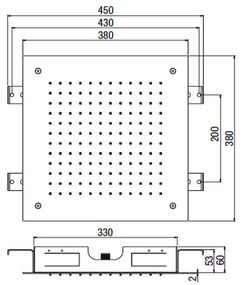 Alpi Idroterapia - hlavová sprcha stropní 380x380 mm, SF096A