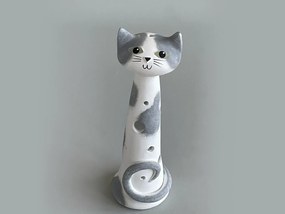 Kočka Ágnes - malá na svíčku - bílo-šedá