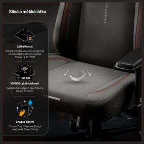 Herní židle textilní šedá, Normal: Diablo X.Eye Prime Stone Grey