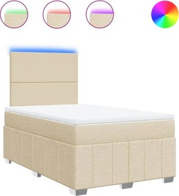 Box spring postel s matrací krémová 120x190 cm textil 3293905