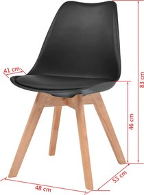Jídelní židle 6 ks černé plast 274852
