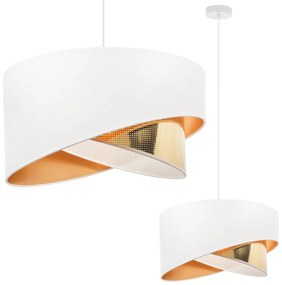 Závěsné svítidlo Asti Duo2, 1x PVC/bílé textilní stínítko, (fi 45cm), g, w