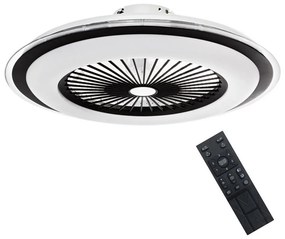 Milagro | LED Stmívatelné stropní svítidlo s ventilátorem ZONDA LED/48W/230V černá + DO | MI1952