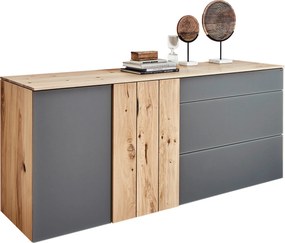 XXXLutz ŠIROKÁ KOMODA, divoký dub, šedá, barvy dubu, 192/85,5/52 cm Voglauer - Komody z masivu - 000142013312
