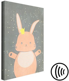 Obraz Růžová princezna (1-dílný) svislý - pastelový králík se hvězdami