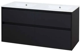 Mereo, Opto, koupelnová skříňka s keramickým umyvadlem 121 cm, černá CN943
