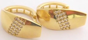 Klenoty Budín Mohutné celozlaté náušnice se zirkony - kruhy 585/2,81gr HK2051