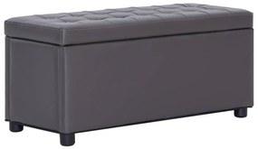 Taburet s úložným prostorem 87,5 cm šedý umělá kůže 281373