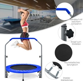 Costway Ø 101 cm skládací mini trampolína fitness trampolína s výškově