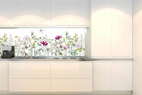 Samolepicí fototapeta na kuchyňskou linku Květinový vzor, luční kvítí KI-180-144 / Fototapety do kuchyně Dimex (180 x 60 cm)