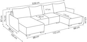 FN Sedací souprava Forest U hnědá