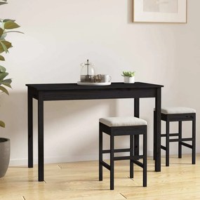vidaXL Jídelní stůl 110 x 55 x 75 cm masivní borové dřevo [814252] Barva: Černá