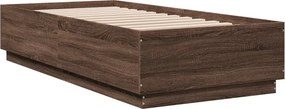 Rám postele hnědý dub 90 x 200 cm kompozitní dřevo 3209729