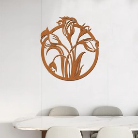 dřevo života Dřevěný obraz s TULIPÁNY Zvolte rozměr (cm): 20x22, Zvolte barvu dekoru: Třešeň