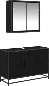 Sada koupelnového nábytku 2 ks Černý dub 90 x 33 x 60 cm 3402359