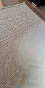 HU Krémově béžový moderní koberec TWIST CREAM 23929A Rozměr: 60x100 cm