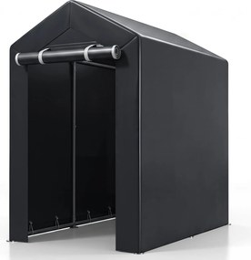 Costway Garážový stan kůlny na nářadí s rolovacími dvířky na zip a 6 –