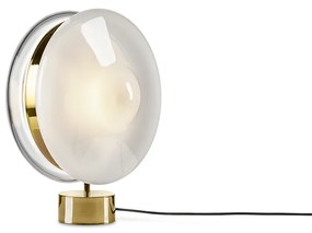 Bomma Orbital skleněná stolní lampa Barva: Bílá, Barva kování: Patinovaná mosaz