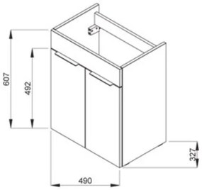 Jika Cube Skříňka s umyvadlem 50 cm, bílá lesk H4536411763001