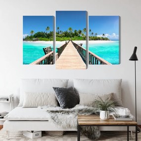 Vícedílný obraz 3D Molo Na Maledivách Nedostatek Nedostatek Plátno Canvas 180x120