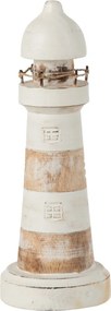 Dřevěná dekorace maják Lighthouse Alabasia Wood M - Ø10*25cm