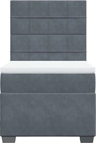 Box spring postel s matrací tmavě šedá 100x200 cm samet 3293135