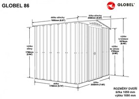 Zahradní domek 233x175 cm kovový Lanitplast