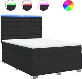 Box spring postel s matrací černá 140 x 190 cm umělá kůže 3293020