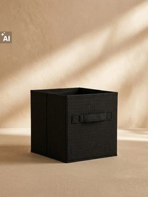 Sinsay - Skládací textilní úložný koš s úchytem - černá