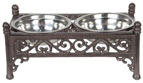 Kovové hnědé misky pro psy - 28*15*13 cm