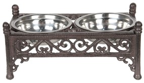 Kovové hnědé misky pro psy - 28*15*13 cm
