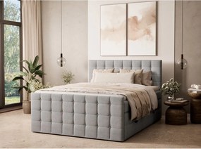 Šedá boxspring postel s úložným prostorem 180x200 cm Tasca – Maison de Rêve