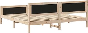 Rám postele s čelo Černá 200 x 200 cm Masivní borové dřevo 3394270