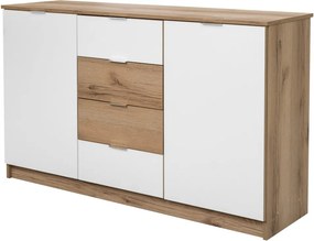 STO Komoda PANAMA, 130 cm Bílá/ Dub přírodní