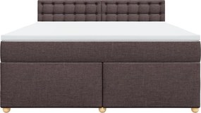 Box spring postel s matrací tmavě hnědá 180x200 cm textil 3286776