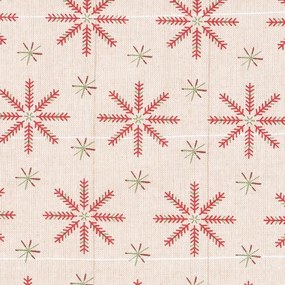 SCANquilt utěrka CHAMBRE+BOARD vločky natur+červená 50 x 70 cm