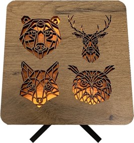 Li-Go "Lesní zvěř" lampa 19x19 cm provedení povrchu: dub