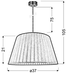 Lustr na lanku TIZIANO 1xE27/60W/230V černá