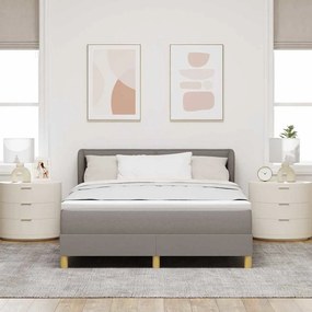Postel s boxspringem s čelo Taupe 140 x 200 cm textil 3340154
