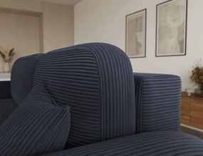 Rohová sedací souprava Bawal s funkcí spaní a úložným prostorem, tmavě šedý samet, pravostranná