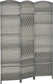 HOMCOM 3-panelový skládací paravan 135x180 cm - dělící obrazovka pro soukromí z polypropylenu do kanceláře nebo ložnice - šedá kombinace