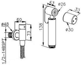 Sapho, Ventil s bidetovou sprškou, chrom, JS121-02