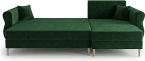 Rozkládací oboustranná sedací souprava do L SILVIANO 230x140 cm, tmavě zelená