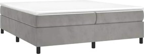 Box spring postel s matrací světle šedá 200x200 cm samet 3144699