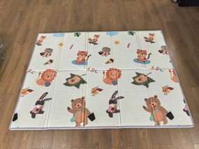 AIYAPLAY Hrací podložka pro děti 200x150x1,5 cm s motivem lesa, skládací a oboustranná z XPE, 0-3 roky, vícebarevná
