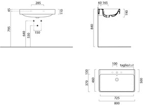 Sapho SAND keramické umyvadlo 80x50 cm, ExtraGlaze, 9022111