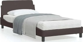 vidaXL Rám postele s čelem 100x200 cm textil [373129] Barva: Tmavě šedá