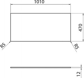 Sapho koupelnová deska 101 x 1,2 x 46,5 cm rockstone bílá matná CRR101-0101