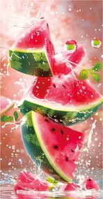 PLÁŽOVÁ OSUŠKA Z MIKROVLÁKNÁ WATERMELON 100X180 CM VZOROVANÁ