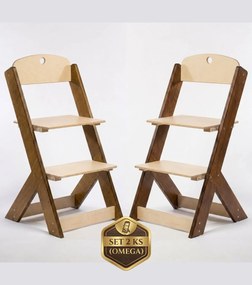 Lucas Wood Style - rostoucí židle OMEGA III zvýhodněný set 2 ks - kaštan +  ořech